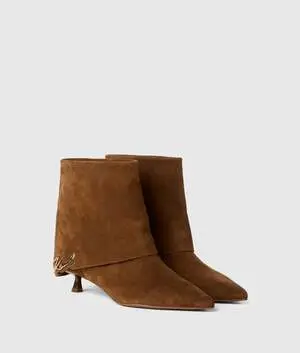 Karl Lagerfeld Pasha Fold-down Suede Ankle Boots