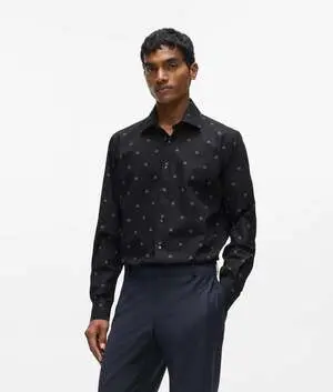 Karl Lagerfeld All-over Monogram Shirt - Black Structure