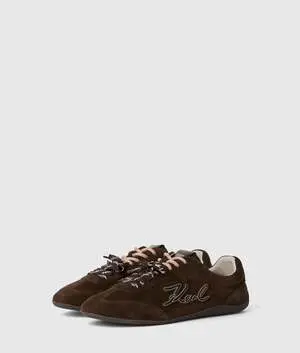 Karl Lagerfeld Altia Suede Signature Lace-up Sneakers