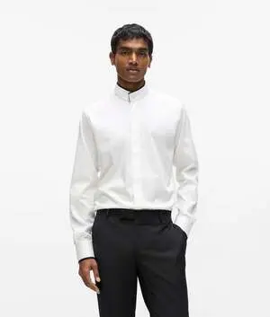 Karl Lagerfeld Contrast Detail Shirt - White/black
