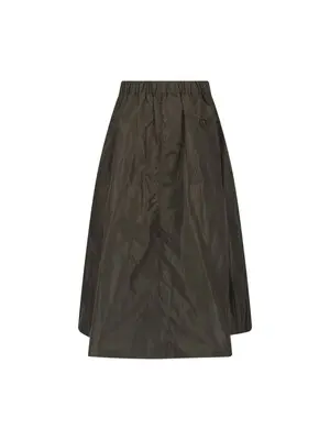 Aspesi Midi Skirt In Technical Fabric - Green
