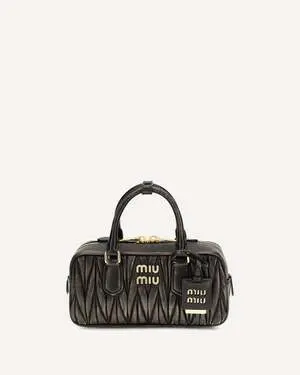 Miu Miu Arcadie Handbag In Quilted Nappa Leather - Brown