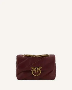 Pinko Love Classic Quilted Leather Shoulder Bag - Red
