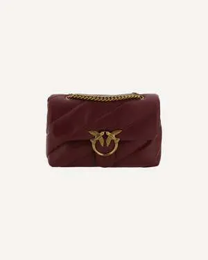 Pinko Love Classic Quilted Leather Shoulder Bag - Red