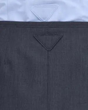 Prada Double-layer Midi Skirt In Cotton And Linen