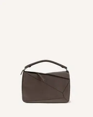 Loewe Large Puzzle Bag In Garnet Calfskin - Brown