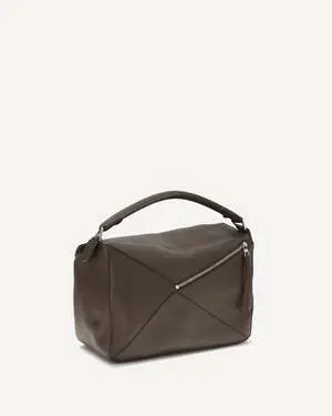 Loewe Large Puzzle Bag In Garnet Calfskin