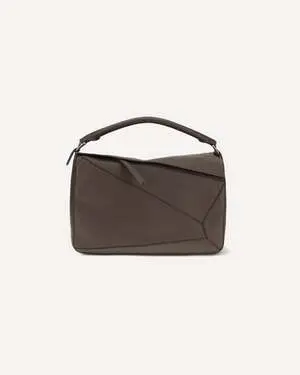 Loewe Large Puzzle Bag In Garnet Calfskin - Brown
