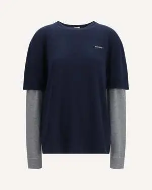 Miu Miu Long-sleeve Layered Sweater