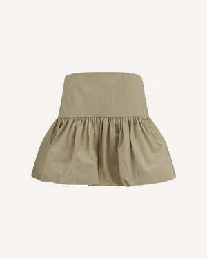 GANNI Ruffled Mini Skirt - Beige