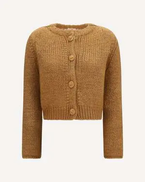 FORTE_FORTE Chunky Knit Cardigan With Buttons - Brown