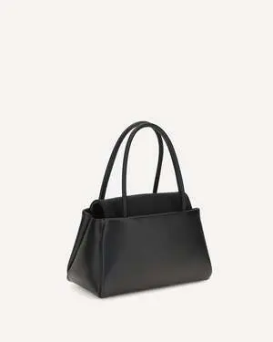 Prada Calfskin Leather Top Handle Bag With Triangle Logo