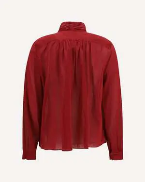 FORTE_FORTE Pleated High-neck Blouse