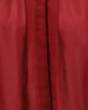 FORTE_FORTE Pleated High-neck Blouse - Red