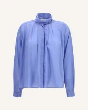 FORTE_FORTE Pleated High-neck Blouse