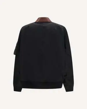 Sacai Cotton Bomber Jacket With Leather Details
