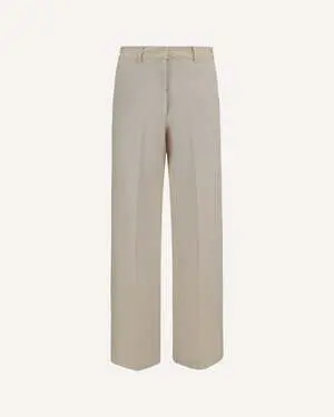 FORTE_FORTE Wide-leg Cotton Chino Trousers - Beige