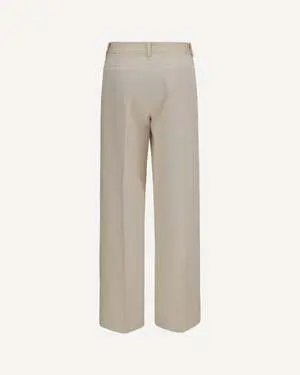 FORTE_FORTE Wide-leg Cotton Chino Trousers - Beige