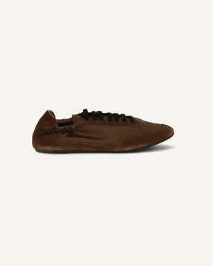 Prada Re-nylon And Suede Collapse Sneakers - Brown