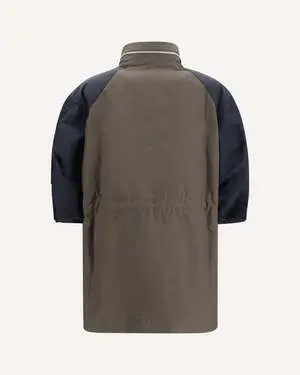 Sacai Nylon And Cotton Jacket With Three-quarter Sleeves