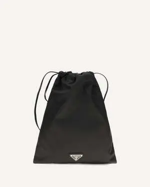 Prada Re-nylon Clutch With Drawstring Closure - Black