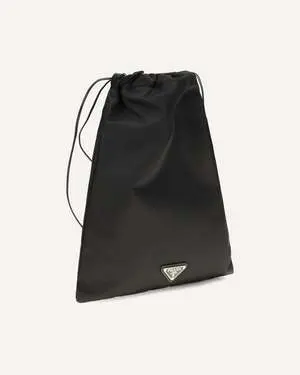 Prada Re-nylon Clutch With Drawstring Closure - Black
