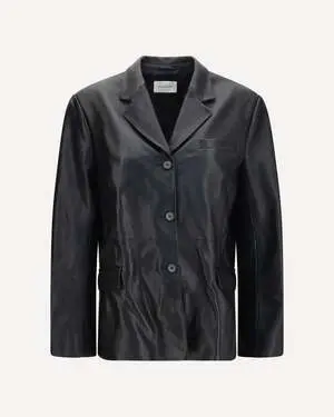 Magda Butrym Leather Blazer - Black