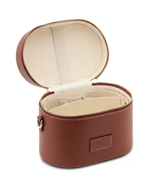 ETOILE Oval Toiletry Case With Removable Divider And Shoulder Strap