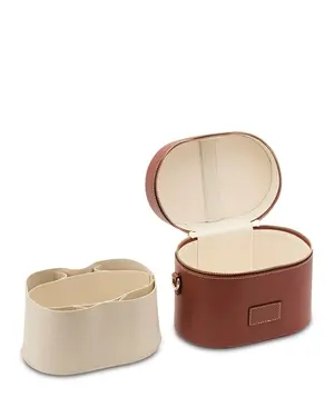 ETOILE Oval Toiletry Case With Removable Divider And Shoulder Strap