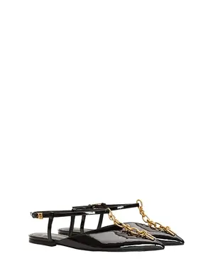 Balmain Patent Leather Sync Chain Sandals