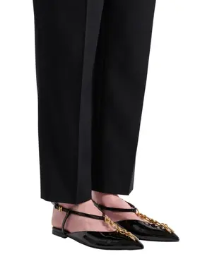 Balmain Patent Leather Sync Chain Sandals