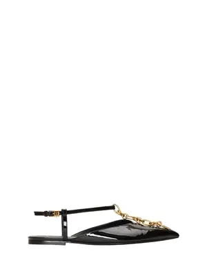 Balmain Patent Leather Sync Chain Sandals