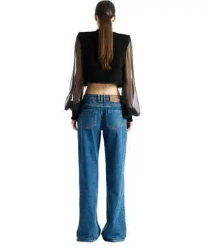Balmain Cropped Tweed Jacket With Sheer Sleeves