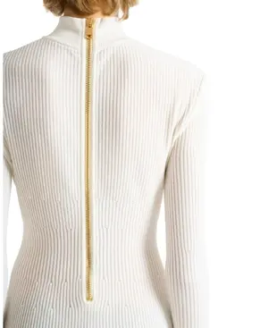 Balmain Long Ribbed Knit Dress