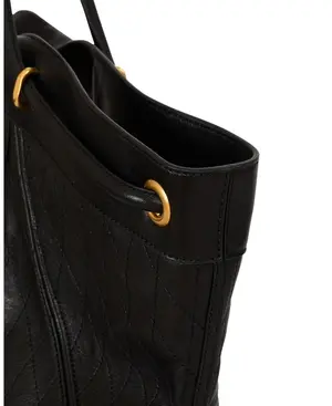 Balmain Large Tote In Topstitched Leather