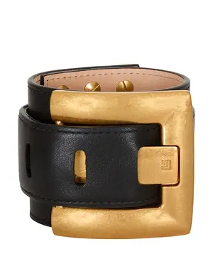 Balmain Anthem Smooth Leather Bracelet - Black