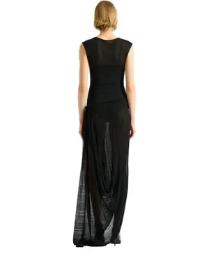 Balmain Long Draped Viscose Gown