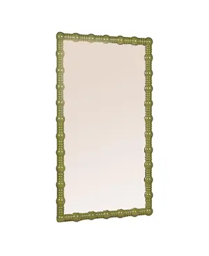 ROWENA INTERIORS Medium Gloss Dowel Wall Mirror - Green