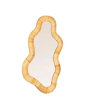 ROWENA INTERIORS Wavy Rattan Wall Mirror - Natural