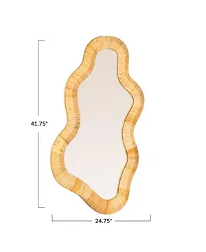 ROWENA INTERIORS Wavy Rattan Wall Mirror