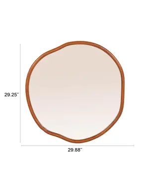ROWENA INTERIORS Organic Wall Mirror With Wood Frame