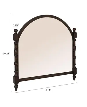 ROWENA INTERIORS Arched Wall Mirror With Wood Dowel Frame