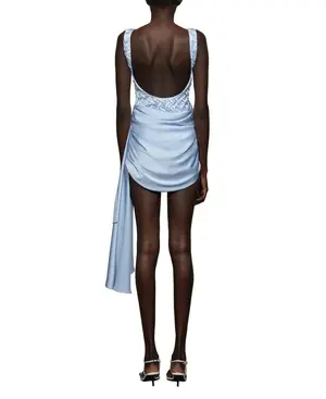 ET OCHS Sleeveless Mini Dress With Smocked Bodice And Draped Skirt