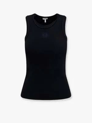 Loewe Anagram Ribbed Viscose Tank Top - Black
