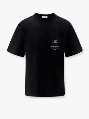 Celine Cotton T-shirt With Iconic Embroidery - Multicolor