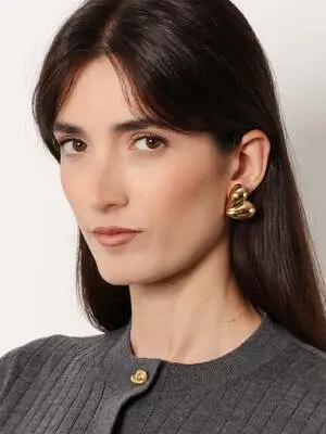 Bottega Veneta Sterling Silver Heart Earrings - Multicolor