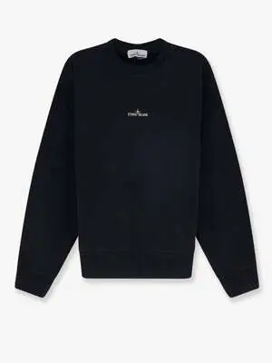 Stone Island Organic Cotton Crewneck Sweatshirt With Logo Print