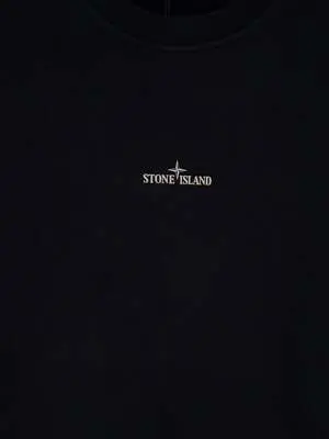 Stone Island Organic Cotton Crewneck Sweatshirt With Logo Print