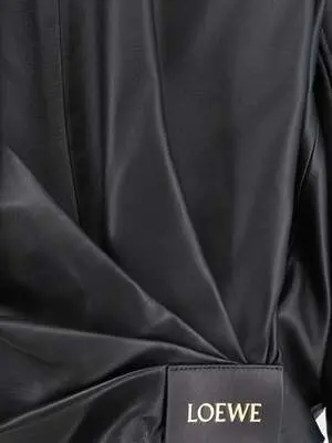 Loewe Cropped Leather Jacket With Asymmetrical Back Detail