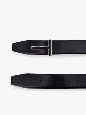 TOM FORD Leather Belt With Enameled Logo